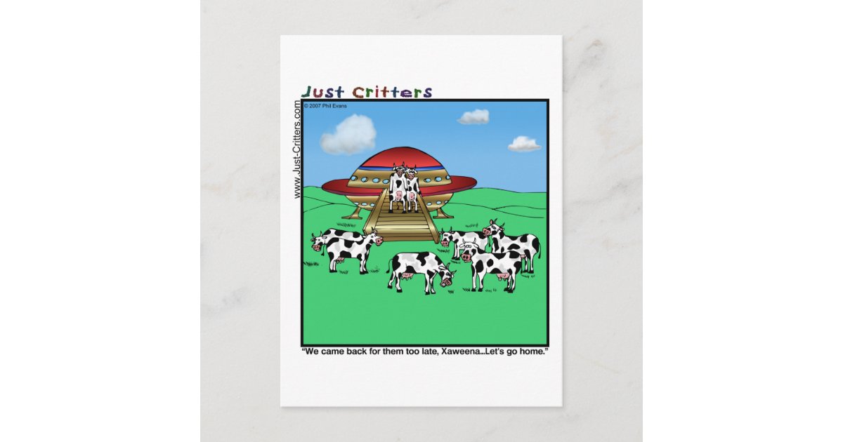 Aliens Cows Postcard | Zazzle