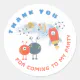 Aliens Spaceship Thank You Boy Birthday Favor Classic Round Sticker ...