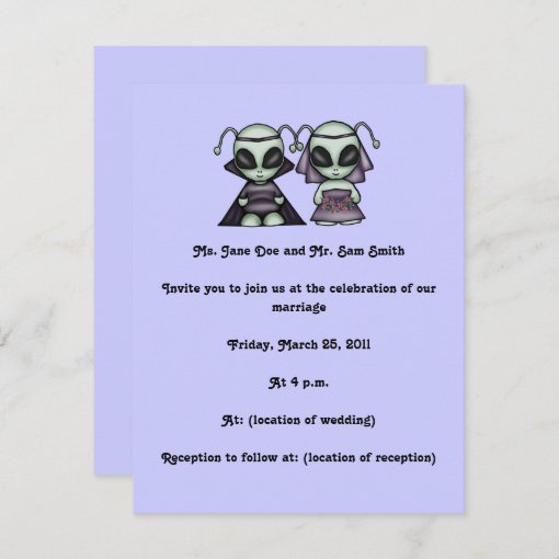 Aliens Wedding Invitations | Zazzle