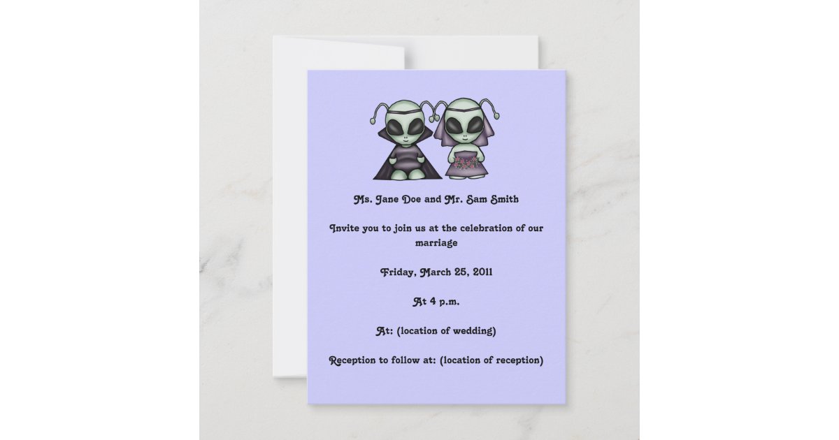Aliens Wedding Invitations | Zazzle
