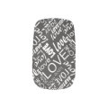 Alive Black and White Gallery Love Words Art Minx Minx Nail Art | Zazzle