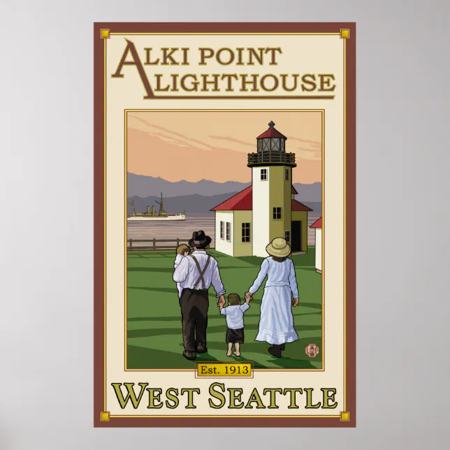Alki Point Lighthouse - West Seattle, WA Poster | Zazzle