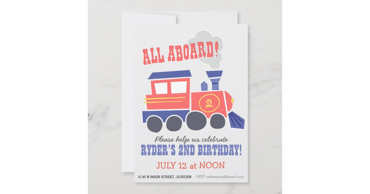 All Aboard Party Invite | Zazzle