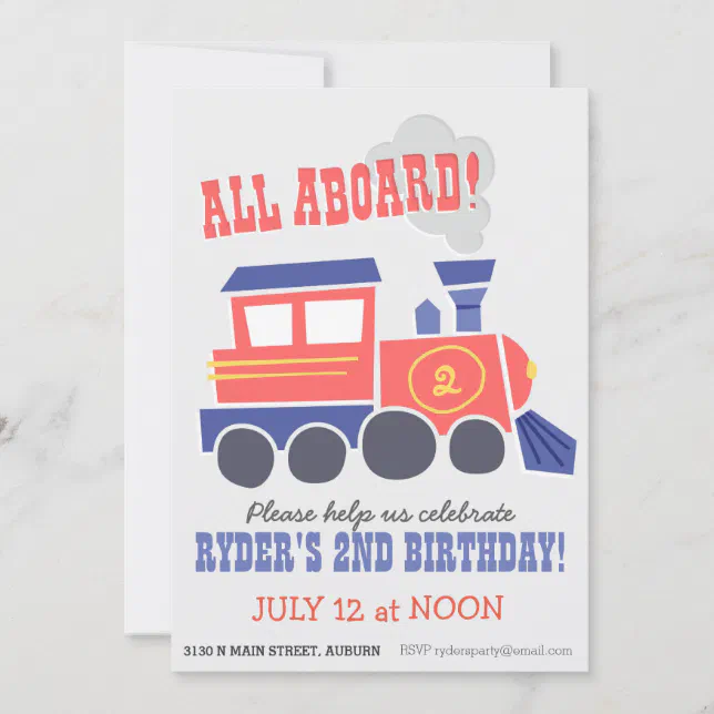 All Aboard Party Invite | Zazzle