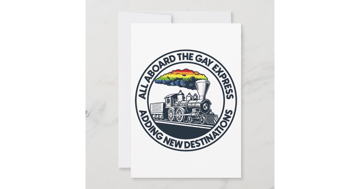 All Aboard the Gay Express Invitation | Zazzle