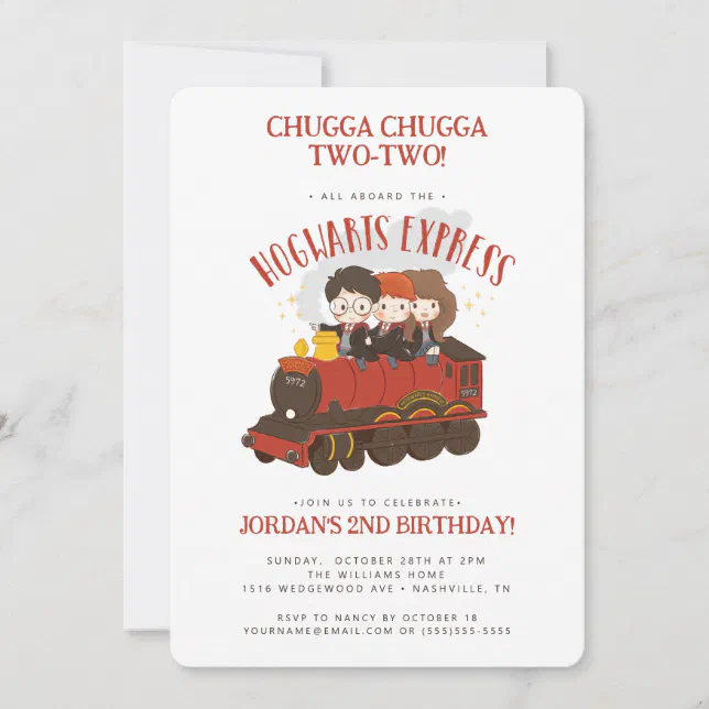 All Aboard the Hogwarts Express 2nd Birthday Invitation | Zazzle