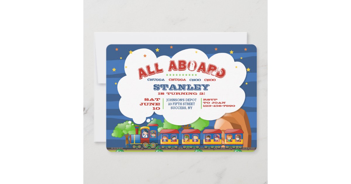 All Aboard Train Invitation | Zazzle