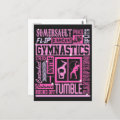 All About Gymnastics Typography in Pink Postcard | Zazzle