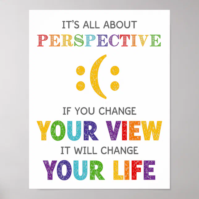 All About Perspective Classroom Motivational Poste Poster | Zazzle