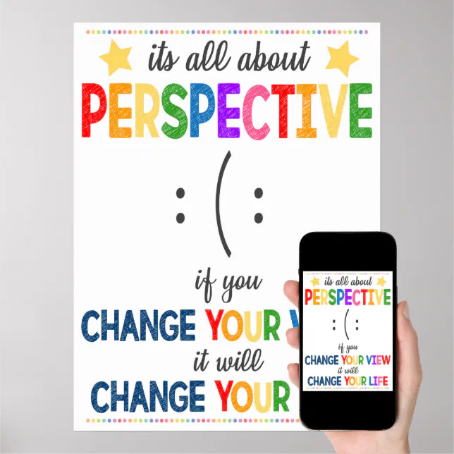 All About Perspective Rainbow Classroom Poster | Zazzle