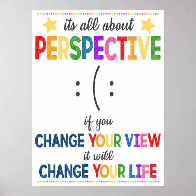 All About Perspective Rainbow Classroom Poster | Zazzle