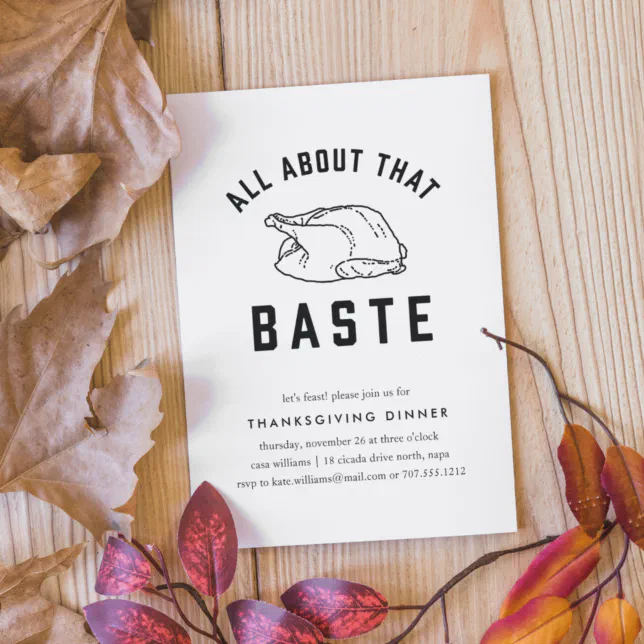 All About that Baste Thanksgiving Invitation | Zazzle