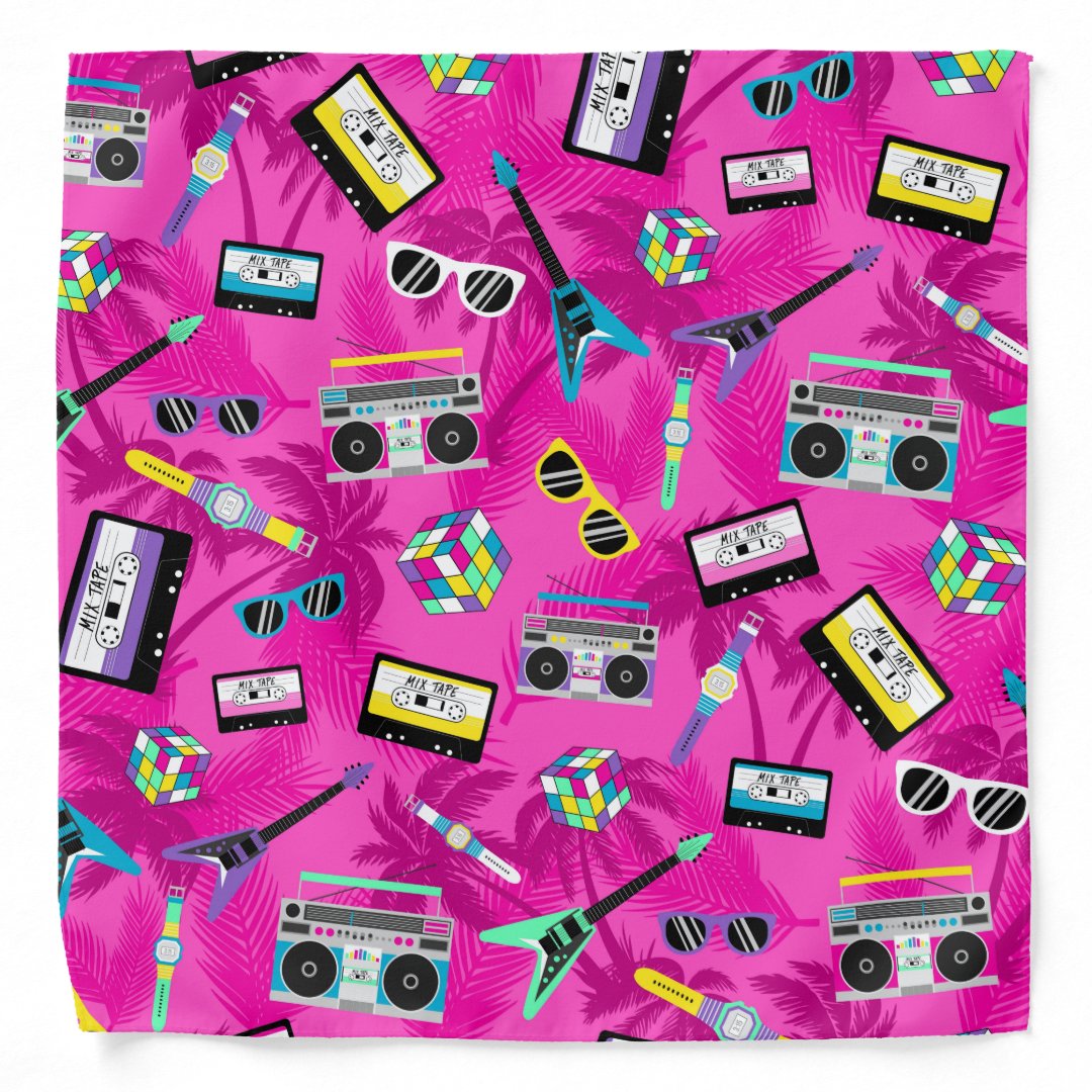 All about the 80s trendy pink bandana | Zazzle