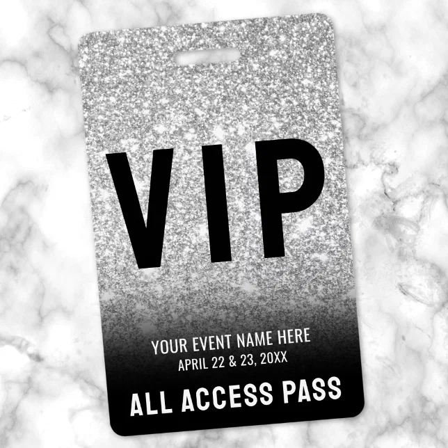 All Access Black White VIP Badge | Zazzle