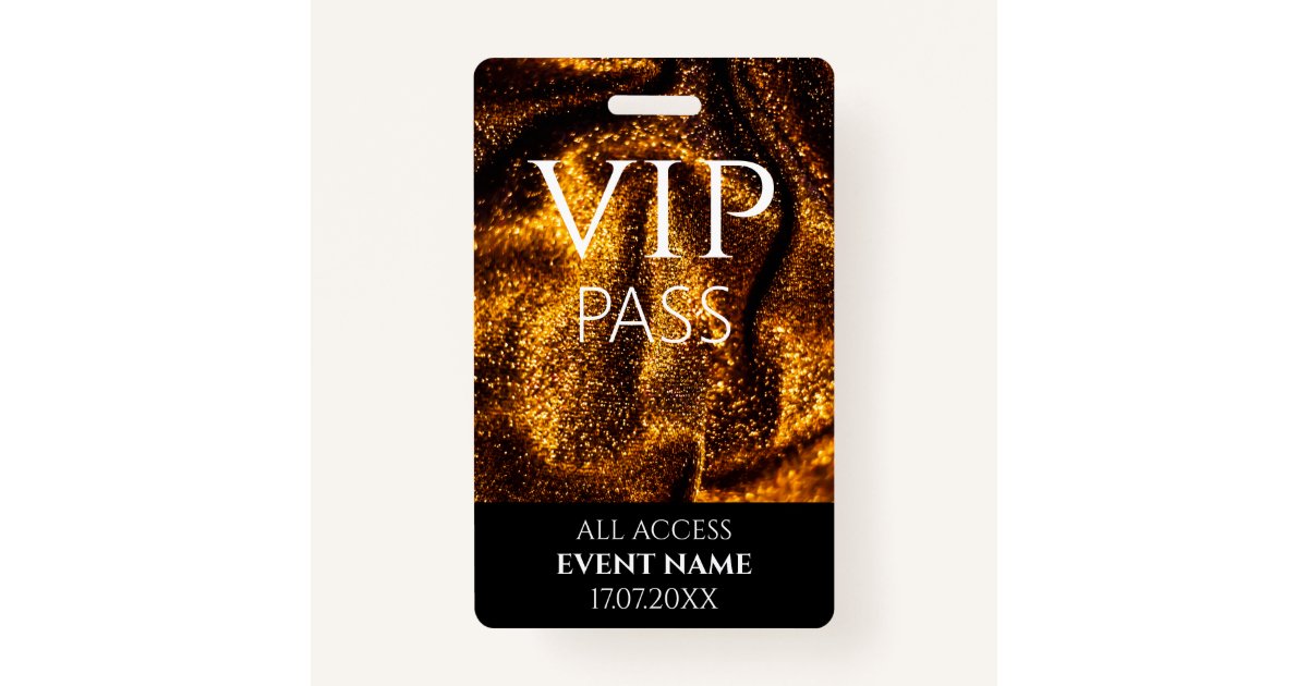 All Access Pass gold vip event id badge | Zazzle