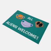 ALL ALIENS WELCOME Cute Aliens Design FUN Doormat | Zazzle