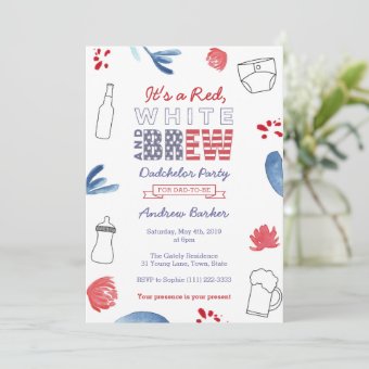 All-American Dadchelor Party or Daddy Baby Shower Invitation | Zazzle