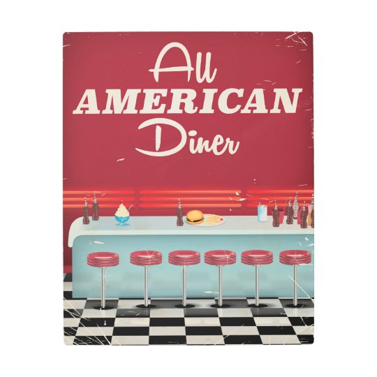 All American Diner Retro Poster | Zazzle.com