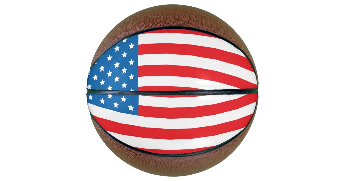 All American Flag of the USA in Red White and Blue Basketball | Zazzle