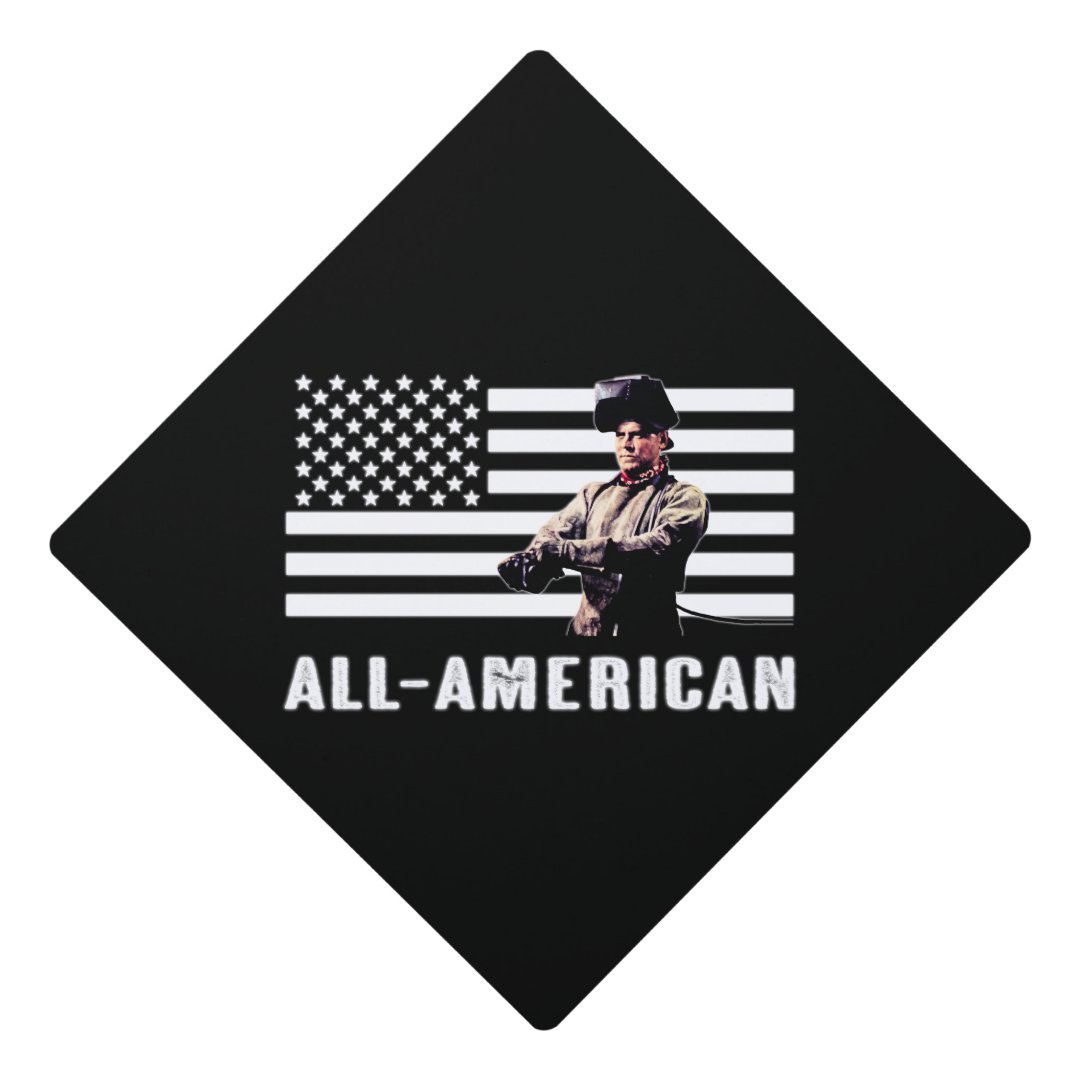 All-American Welder Graduation Cap Topper | Zazzle