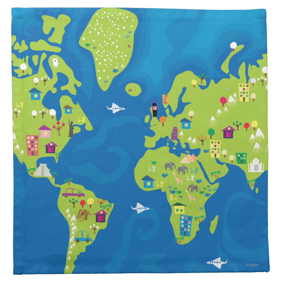 All Around the World Napkin | Zazzle