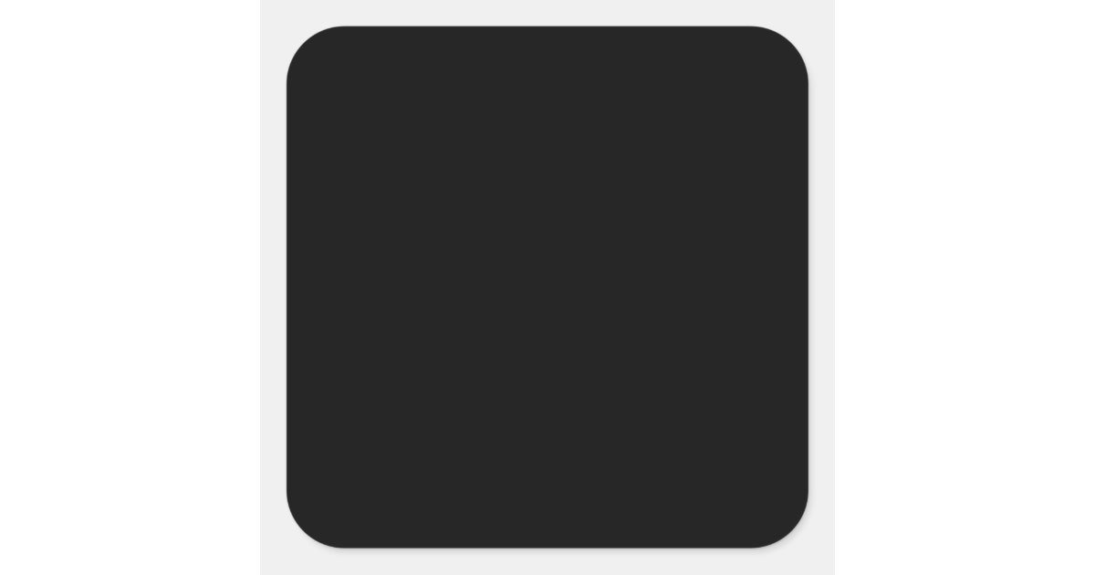 All Black Solid Square Sticker | Zazzle