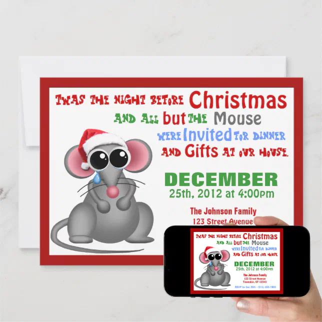 All but the Mouse - Christmas Dinner Invitations | Zazzle