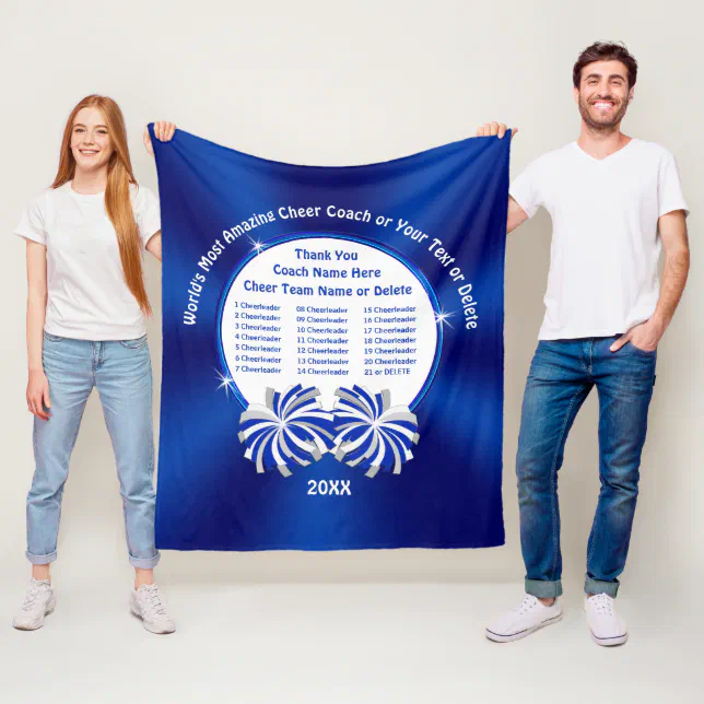 ALL Cheerleader's Names Cheerleading Coach Gifts Fleece Blanket | Zazzle