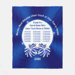 ALL Cheerleader's Names Cheerleading Coach Gifts Fleece Blanket | Zazzle