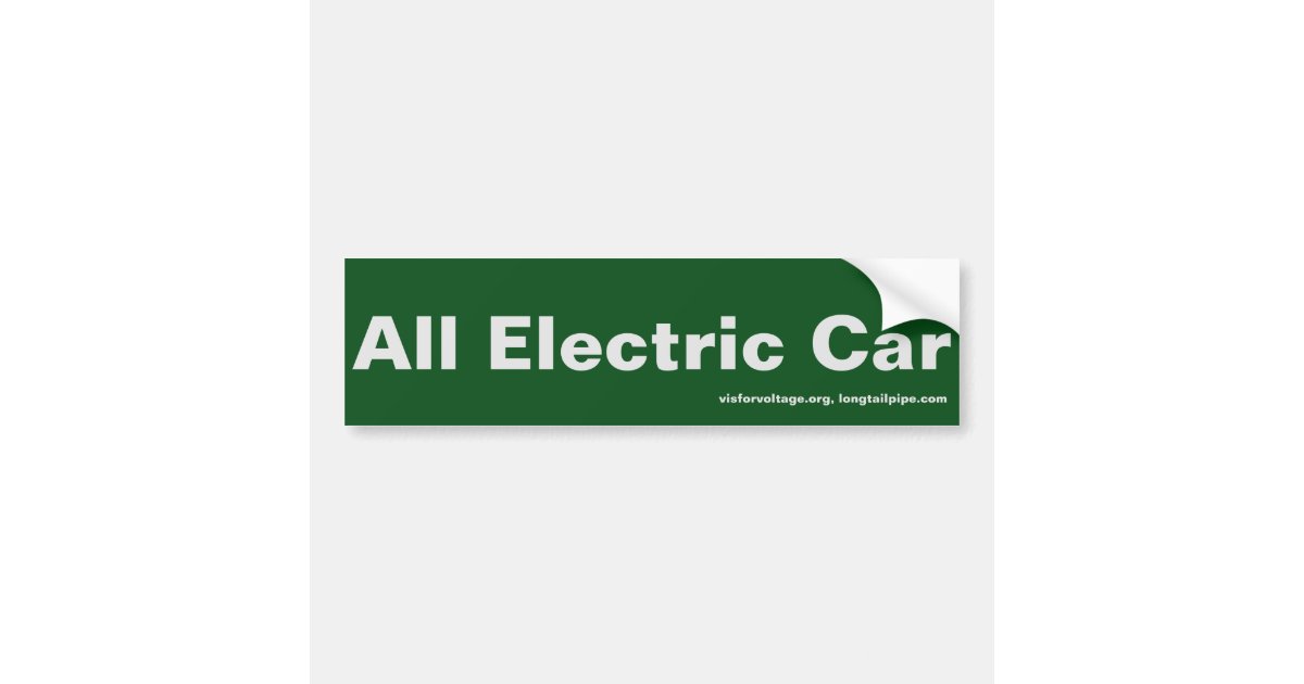 All electric car - bumper sticker | Zazzle