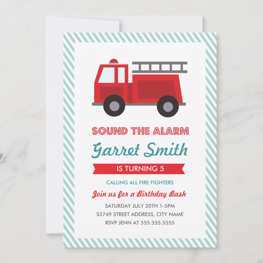 All Fired Up Kids Birthday Party Invitation | Zazzle