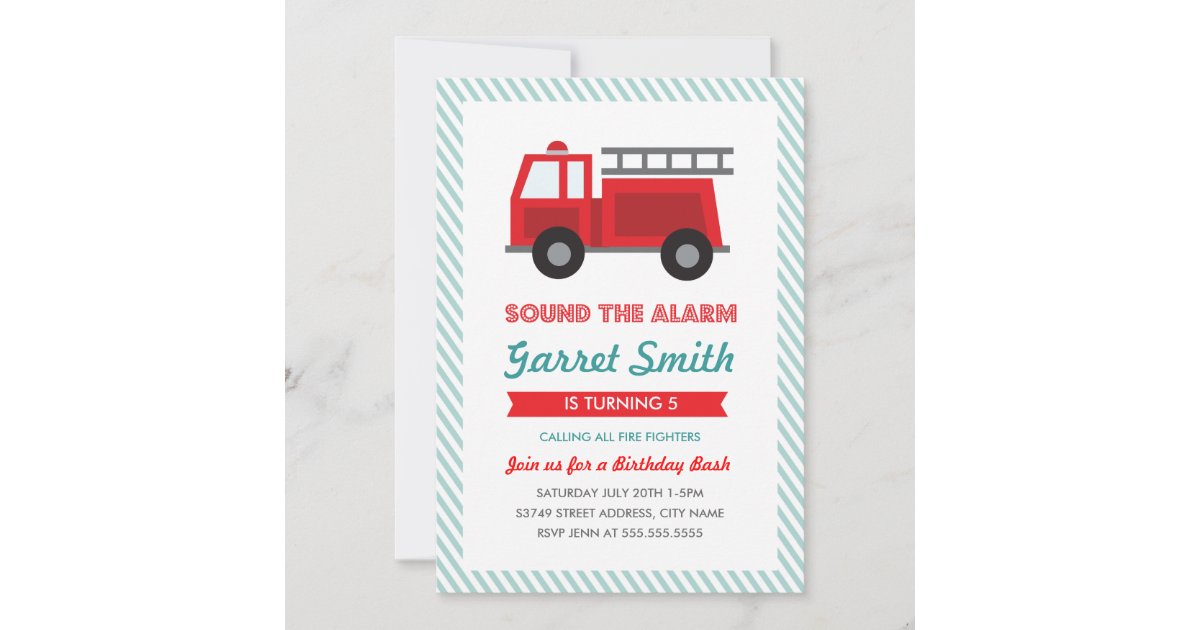 All Fired Up Kids Birthday Party Invitation | Zazzle