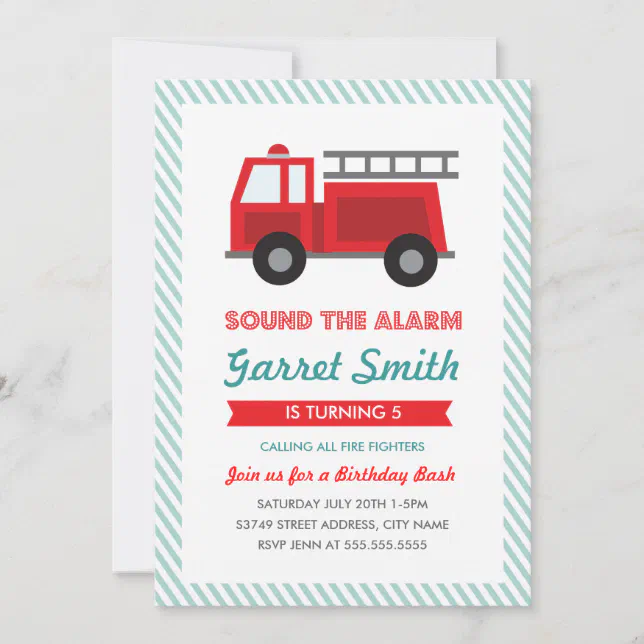 All Fired Up Kids Birthday Party Invitation | Zazzle