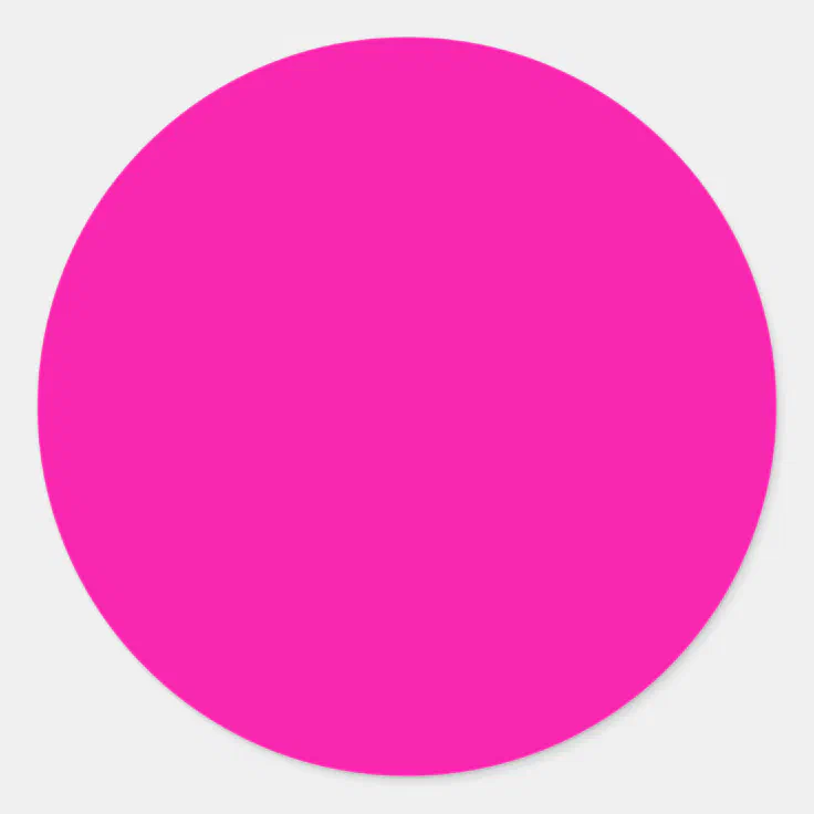All Hot Pink Nothing But Color Pink Classic Round Sticker | Zazzle