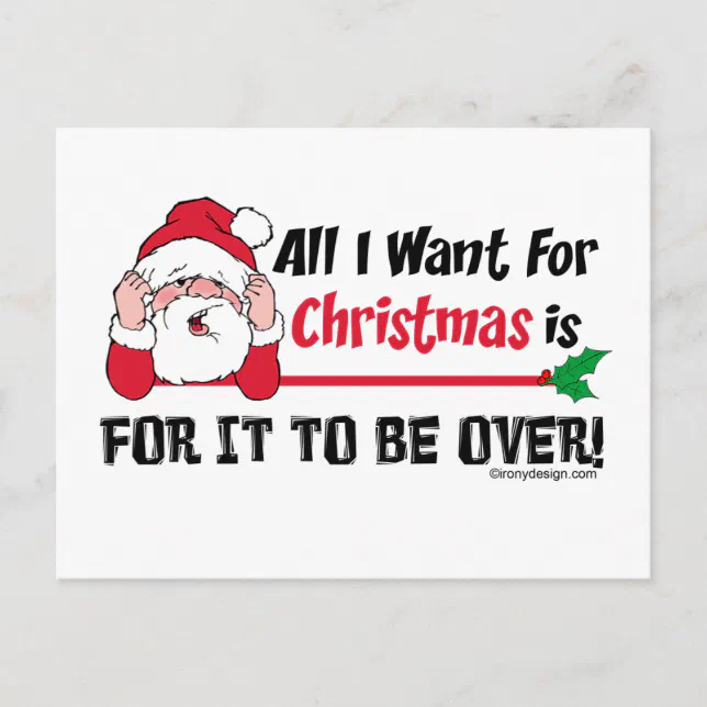 All I want for Christmas Holiday Postcard | Zazzle