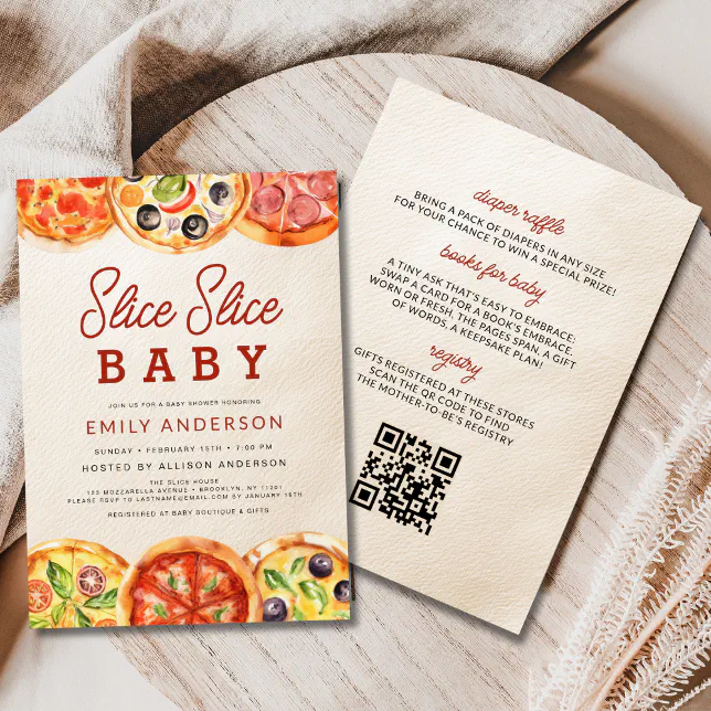 All in One Slice Slice Baby Pizza Baby Shower Invitation | Zazzle