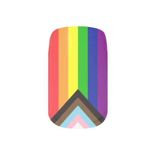 ALL INCLUSIVE LGBTQ+ PRIDE RAINBOW FLAG MINX NAIL ART | Zazzle