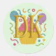 ALL INITIALS Embroidery Look Birthday Cupcake Classic Round Sticker ...