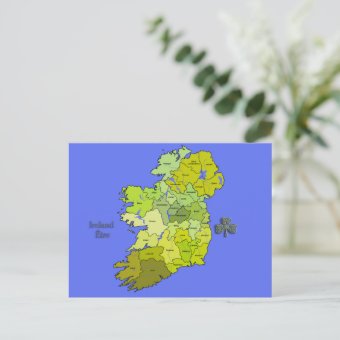 All Irish Map of Ireland Postcard | Zazzle
