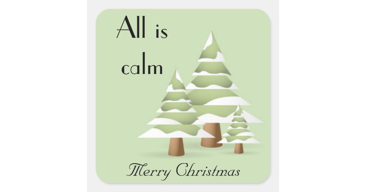 All is Calm Christmas Stickers | Zazzle