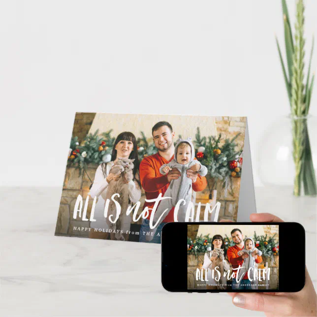 All is Not Calm | Funny Photo Holiday Card | Zazzle