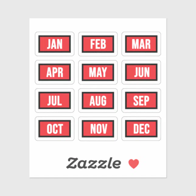 All months - Months of the year Sticker | Zazzle