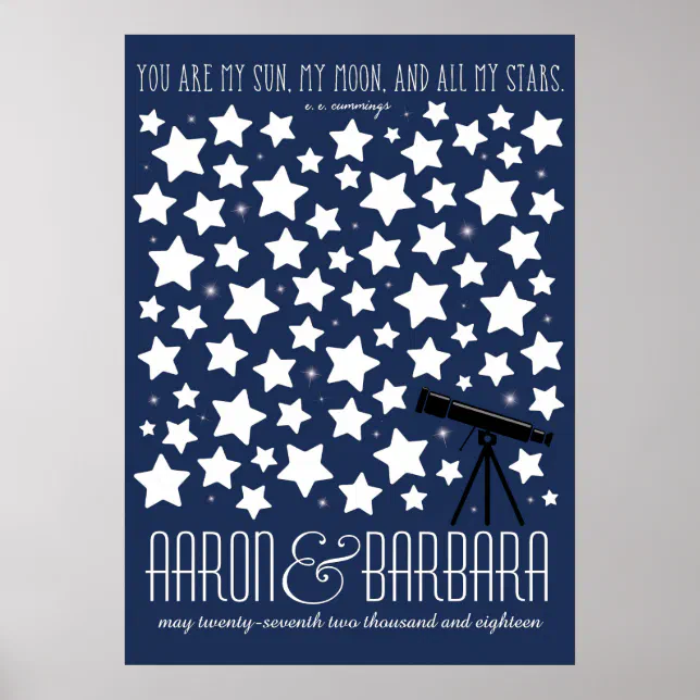 All My Stars Custom Wedding Guestbook Poster 20x28 | Zazzle