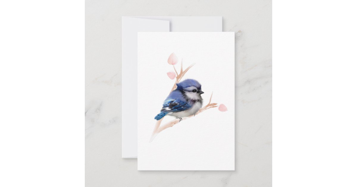 All Occasion Blue Jay Bird Note Card | Zazzle