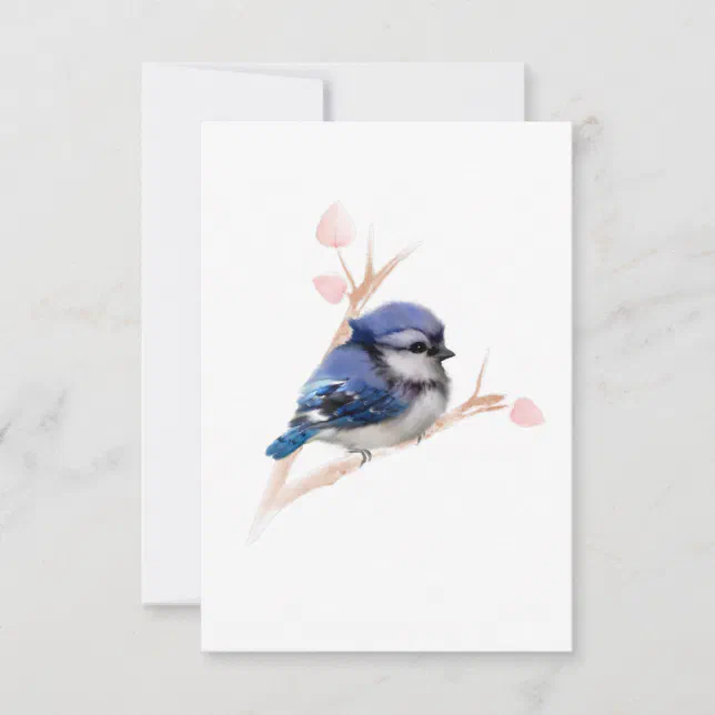 All Occasion Blue Jay Bird Note Card | Zazzle