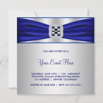 All Occasion Cobalt Blue Party Invitation Template | Zazzle