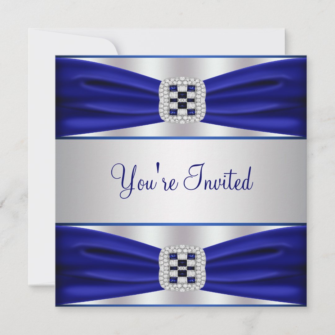 All Occasion Cobalt Blue Party Invitation Template | Zazzle