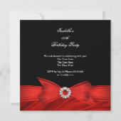 All Occasion Luxury Red Bow Black Party Invitation | Zazzle