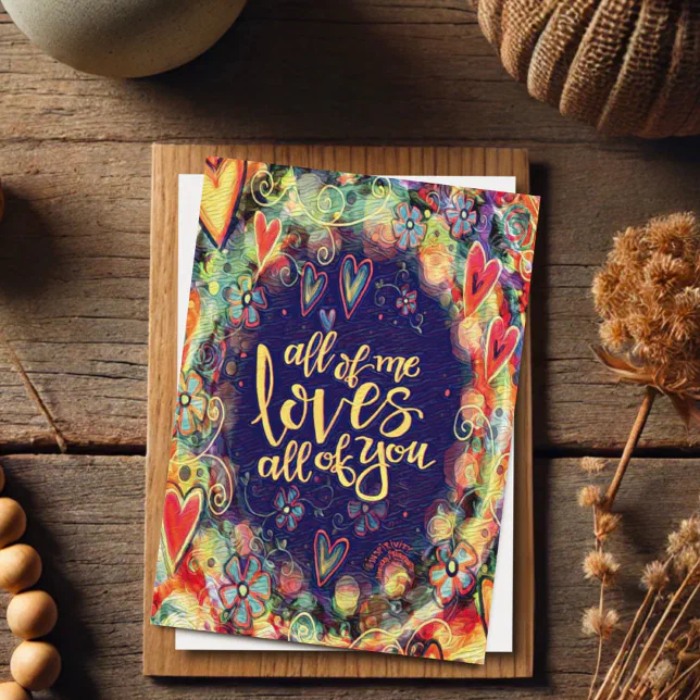 All of Me Loves All of You Colorful Modern Fun Card | Zazzle