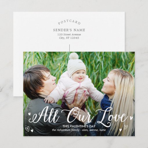 All Our Love Valentine's Day Postcard | Zazzle